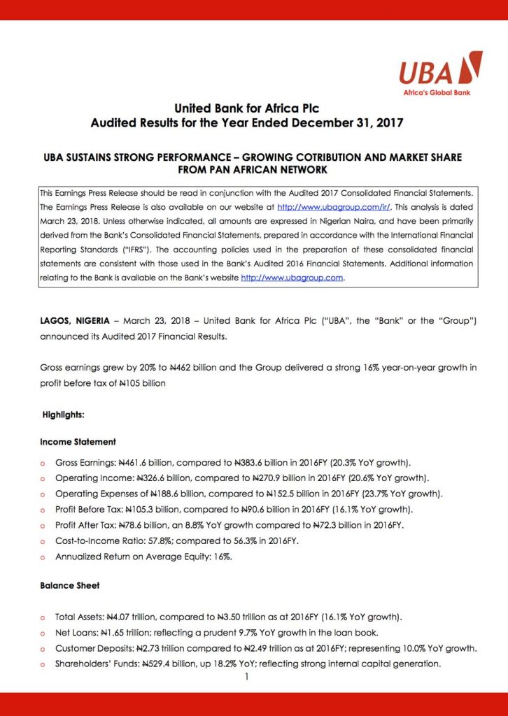 United Bank For Africa | Media Centre | Africa's Global Bank