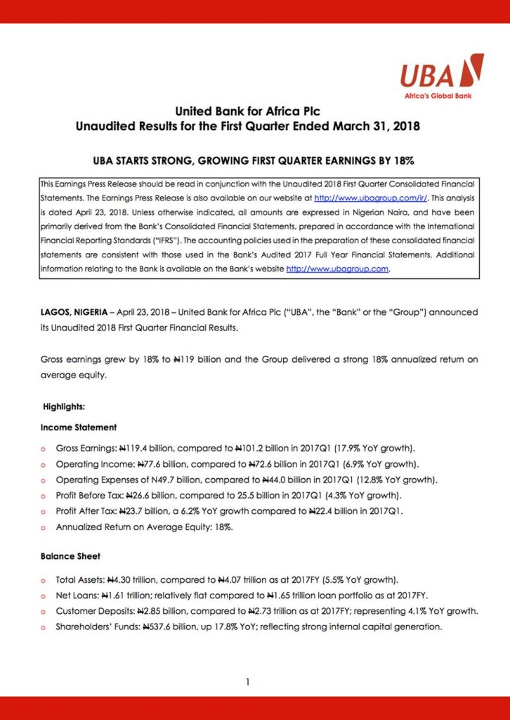 Press Releases - UBA Group | Africa's Global Bank